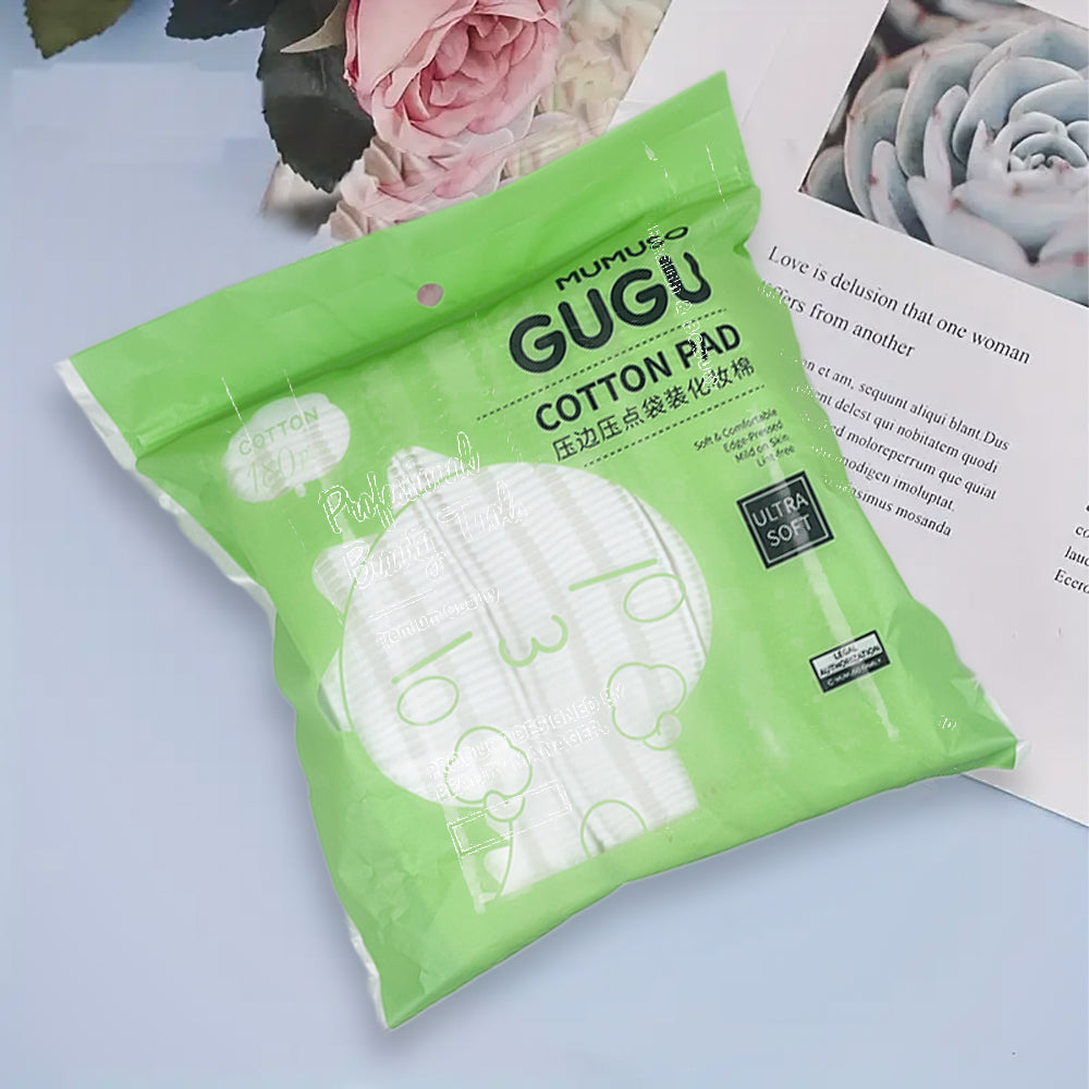 Mumuso Gugu 180Pcs Bag Packed Cotton Pad (White)