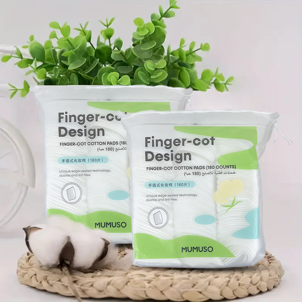 Mumuso Finger-Cot Cotton Pads (180 Count)
